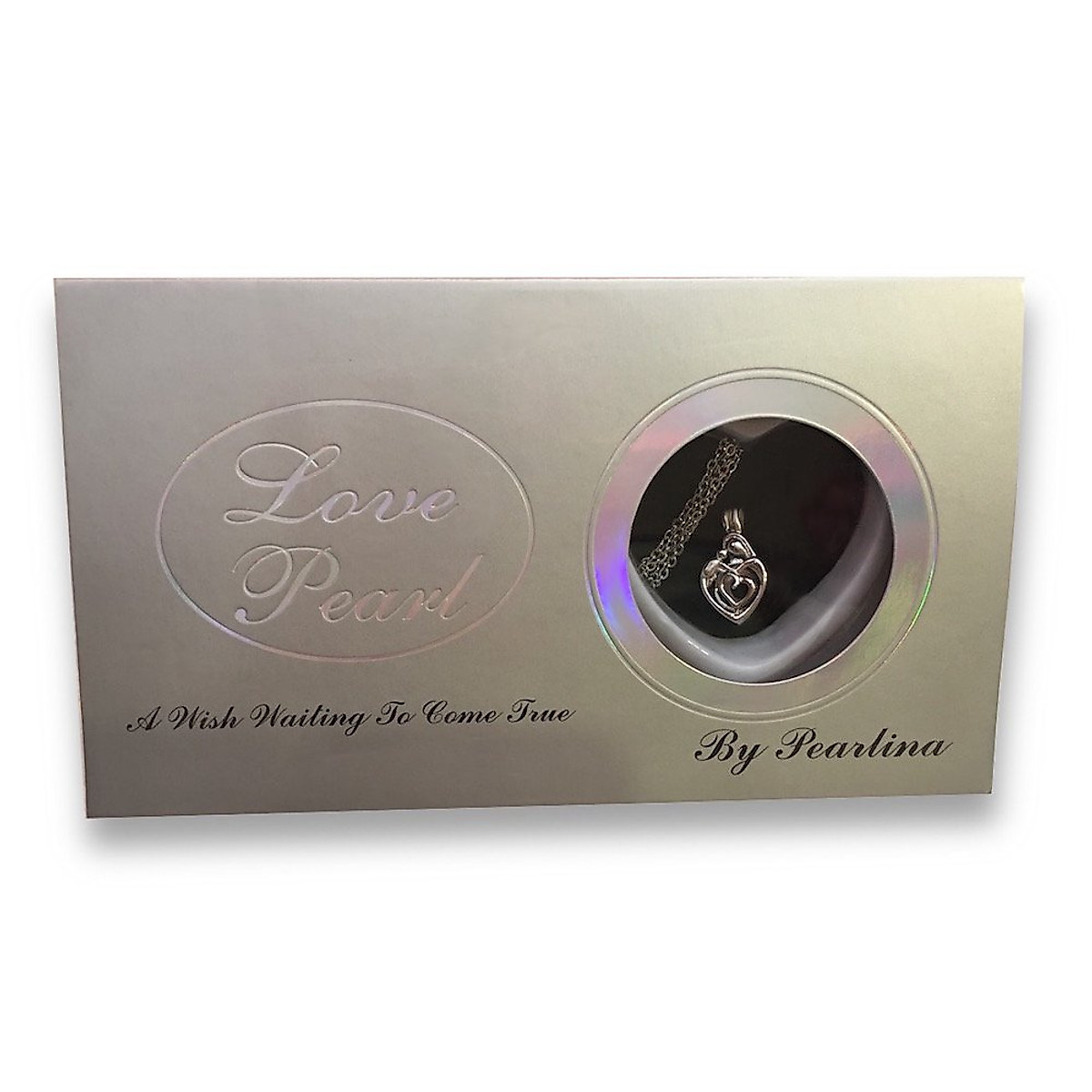 Pearlina Mother Mom Family Necklace Silver-tone Cage Cultured Pearl in Oyster Set w/Stainless Steel Chain 18"