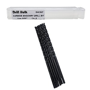 5/32-Inch Carbide-Tipped Masonry Drill Bit for Concrete, Block, Brick, Pack of 6