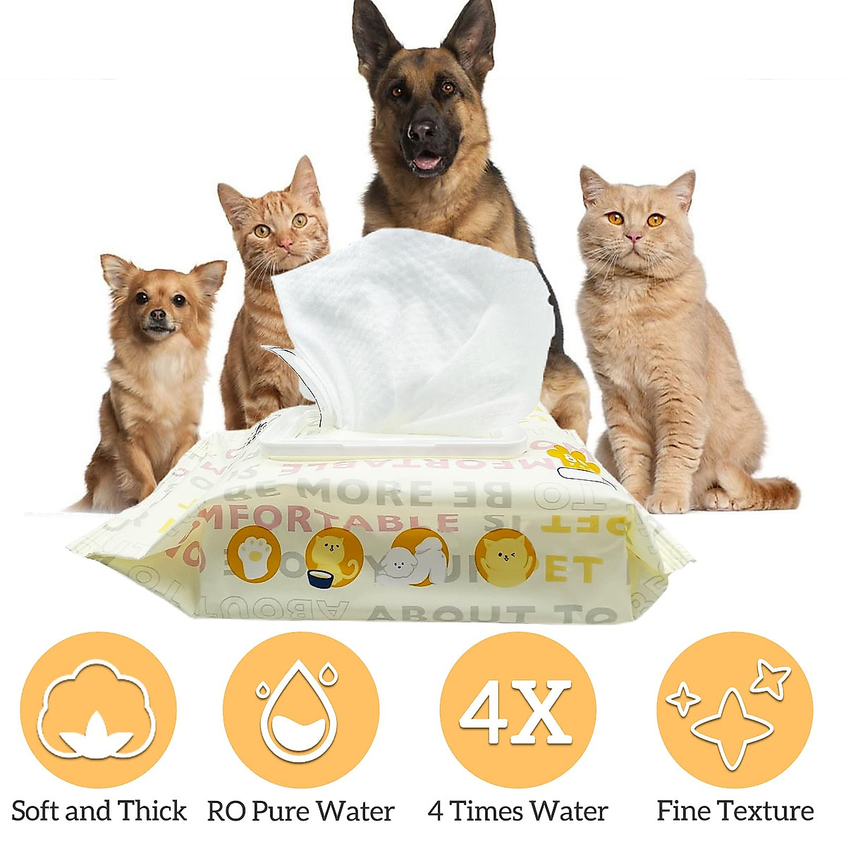 Hamiledyi Pet Wipes for Dogs 6 Packs of 80 Count Cats Paws Feet Wipe Soft Thick Puppy Grooming Wipes with Lids for Quick Cleaning Butt Feet Ears Eyes Nose