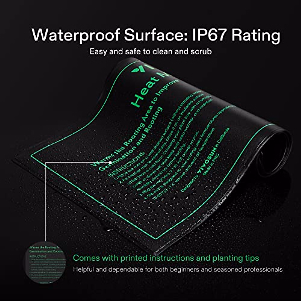 VIVOSUN Durable Waterproof Seedling Heat Mat Warm Hydroponic Heating Pad 10" x 20.75" MET Standard