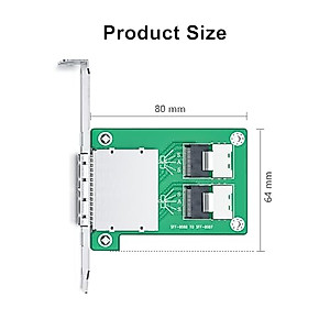 Dual Mini SAS SFF-8088 to SFF-8087 Mini SAS Adapter, with Low Profile and Full-Height Profile Bracket