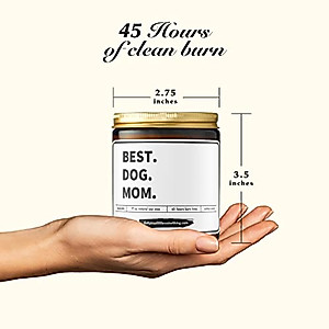Best Dog Mom Natural Soy Candle, 9oz, Lavender Fragrance - Dog Mom Gifts for Women, Present from Dog, Cute Dog Lover Home Decor, Dog Owner, Pet Lovers Fur Mama Birthday Party Decorations Ideas