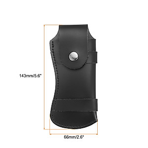 HARFINGTON Leather Knife Sheath 5.6" x 2.6" Belt Loop Design Pocket Knife Pouch Folding Knife Case with Snap Closure for Carrying Folding Knife, Army Knife, Small Knife, Black