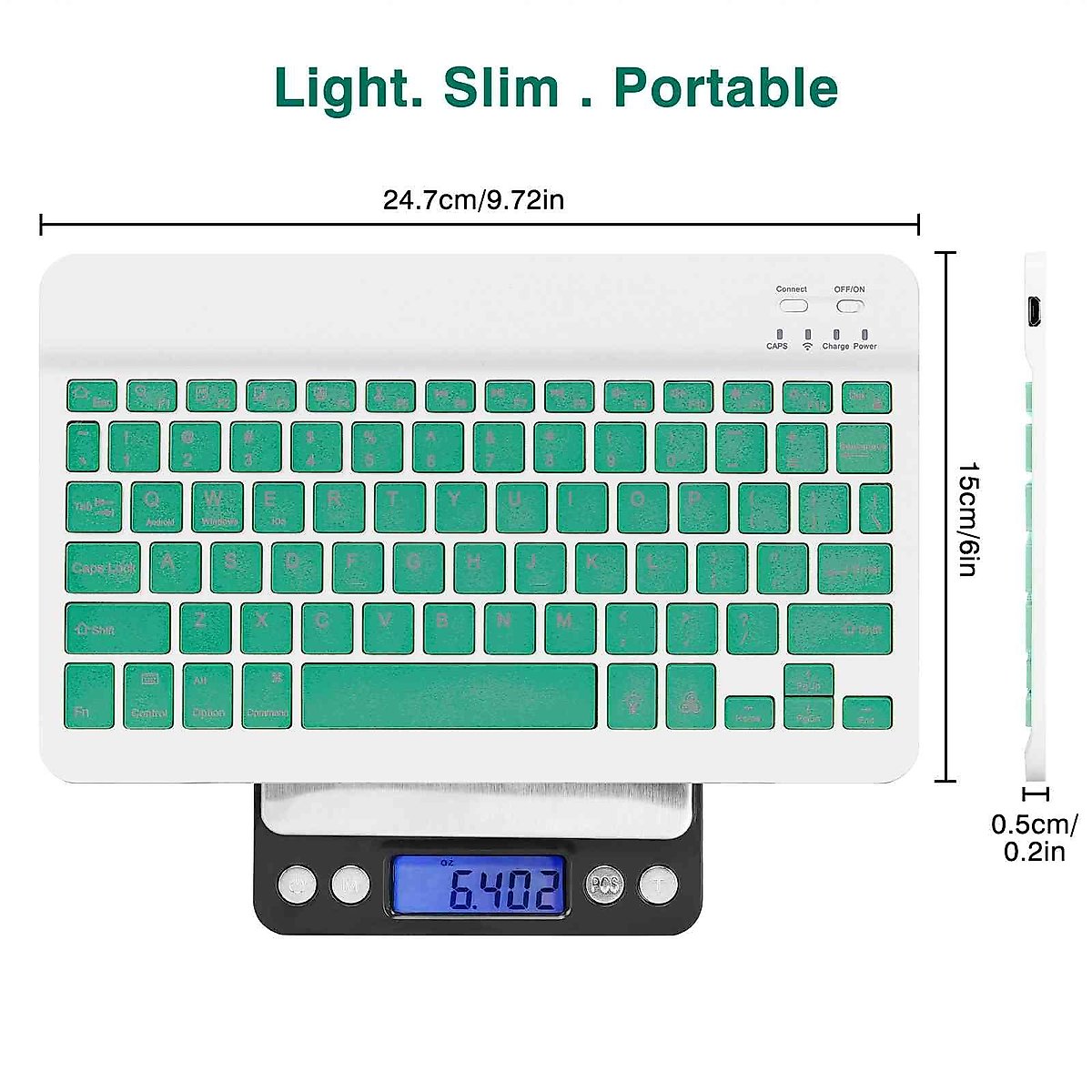 UX030 Lightweight Ergonomic Keyboard with Background RGB Light, Multi Device Slim Rechargeable Keyboard Bluetooth 5.1 and 2.4GHz Stable Connection Keyboard Compatible with Microsoft Surface Duo 2