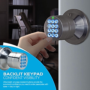 TurboLock TL99 Bluetooth Smart Lock for Keyless Entry with App | Share & Delete Unlimited eKeys on Demand | Beautiful Finish, Simple Installation, Weather-Ready Craftsmanship. (Silver)
