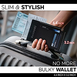 Black Wallet for Women Small Minimalist Design RFID Protect Leather Wallets