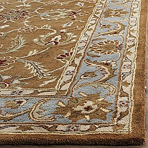 SAFAVIEH Heritage Collection Accent Rug - 2'3" x 4', Brown & Blue, Handmade Traditional Oriental Wool, Ideal for High Traffic Areas in Entryway, Living Room, Bedroom (HG812A)