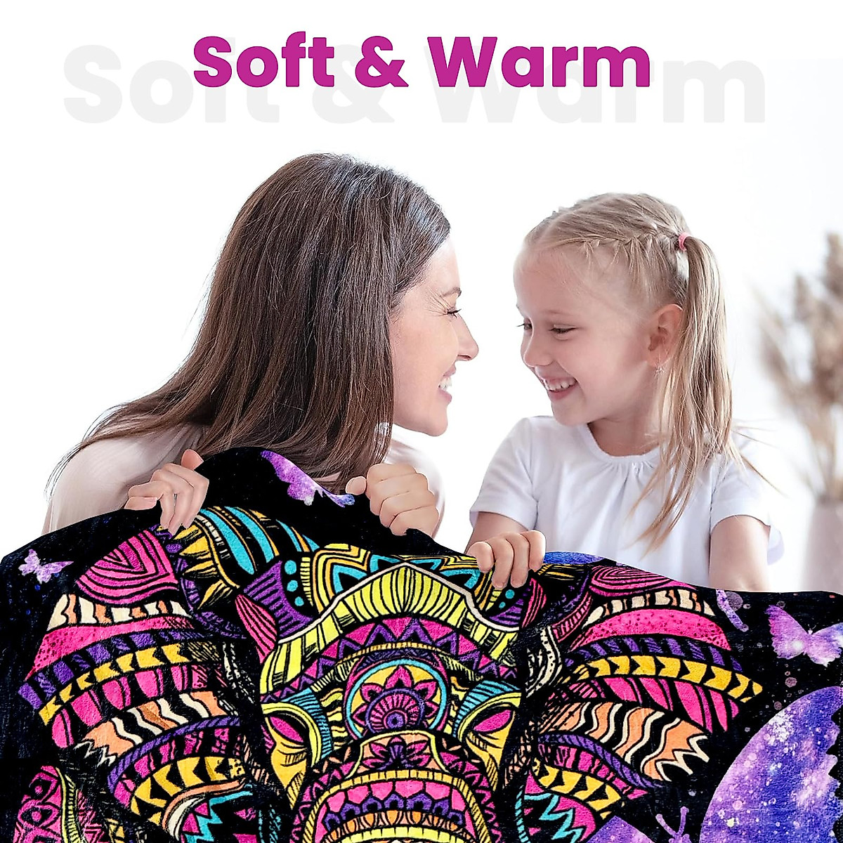 Vencede Elephant Blanket Adult Elephant Throw Blankets for Women Elephant Gifts for Women Girls Baby Kids Soft Elephant Blankets Fuzzy Elephant Blanket Used for Sofa, Couch Chair, Bed（50"x60"）