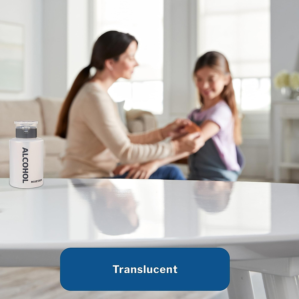 McKesson Alcohol Dispenser with Imprint - Polyethylene with Locking Cap - Translucent, 9 oz, 4 3/4 in x 2 1/2 in, 1 Count