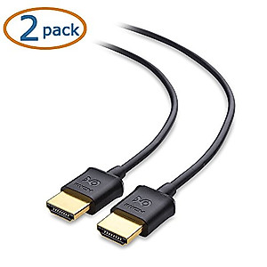 Cable Matters 2-Pack Ultra Thin HDMI Cable 3 ft (Ultra Slim HDMI Cable) 4K Rated with Ethernet