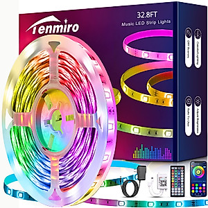Tenmiro Led Strip Lights 100ft (2 Rolls of 50ft) Smart Light Strips with App Control RGB Led Lights for Bedroom，Music Sync Color Changing Lights for Room Party