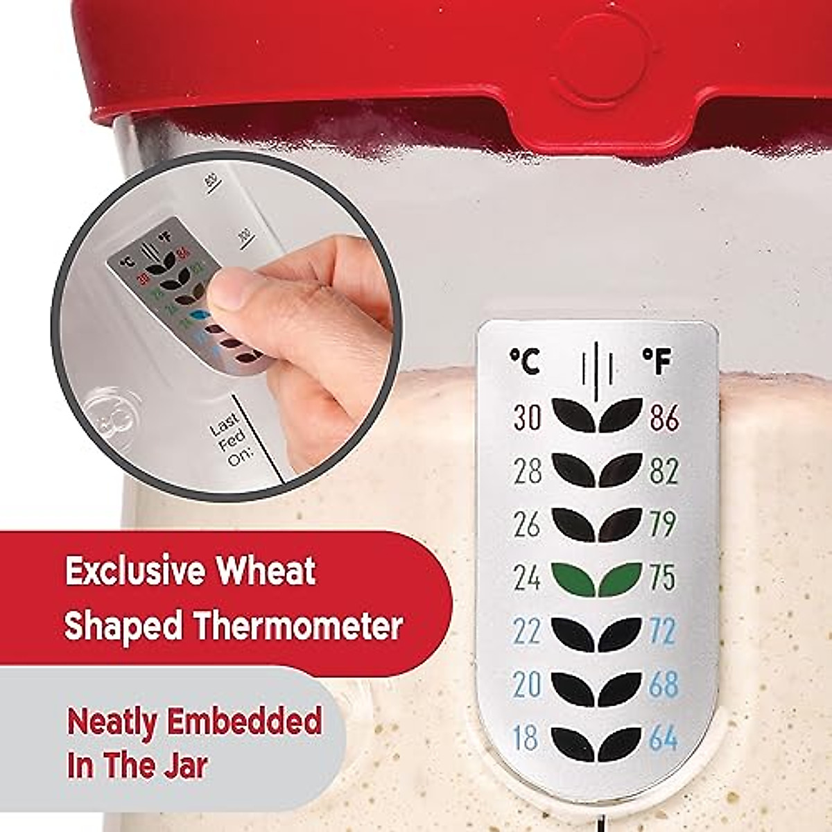 KneadAce Pro Sourdough Bread Starter Kit - 34 oz Large Capacity Sourdough Starter Jar with 5 unique features for the perfect sour dough bread & sourdough starter kit - sourdough bread baking supplies