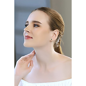 Green Earrings for Women Sterling Silver Studs 4mm European Crystals Earrings for May Birthstone Prom Bridesmaids Holiday Gift Birthday Fashion