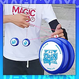 Responsive Yoyo D3 Looping Yoyo for Kids, Durable Professional Plastic Yo yo for Beginners, Looping Yo-yo for 2A Thick with Extra 2 Yoyo Strings + 2 Spacers ( Blue White)