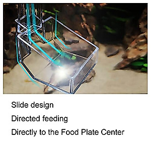 Shrimp Feeder Tube and Plate, Clear Acrylic Shrimp Feeding Dish with Long Tube Acrylic Fish Feeder Tray Container Bowl