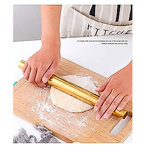 Meisha Stainless Steel Rolling Pin Rainbow Metal Non Stick Dough Roller for Baking Pizza Pastry Dough, Pie Crust & Cookie - Kitchen Cuisine Utensil Smooth Tools - 13 Inches