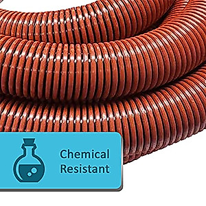 Puri Tech 1.5 Inch Diameter x 50 Feet Long Heavy Duty Commercial Grade Vacuum Hose for In-Ground Swimming Pools with UV and Chemical Protection