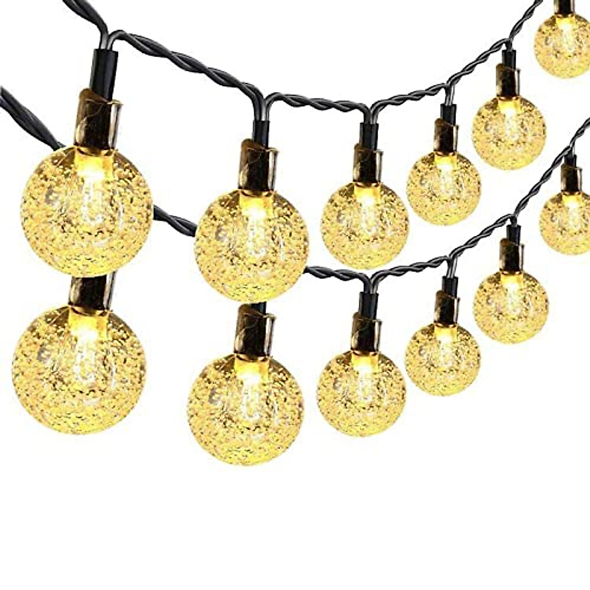 Toodour Solar String Lights Outdoor, 51ft 16 LED String Lights with 8 Modes, Waterproof Solar Powered Patio Lights for Garden, Lawn, Gazebo, Porch, Yard, Wedding, Party Decor - Warm White