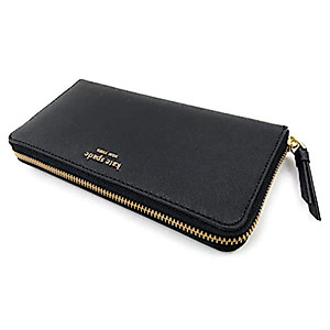 Kate Spade New York Women's Large Continental Faux Leather Wallet Cameron Acrylic Black