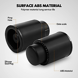 Z-oneMart 2 Pack Wine Bottle Stopper Vacuum with Time Scale Record, Vacuum Champagne Stoppers, Reusable Wine Preserver Bottle Saver, Wine Corks Keep Fresh, Fits Any Bottle