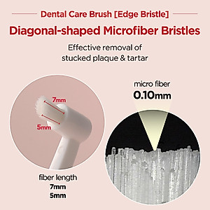 JAYU PET Dental Care Brush (Edge Bristles) 1ea - Micro Round Head Toothbrush for Cats & Small Dogs with End-tuft Diagonal-Shaped Bristles & Easy Grip Handle