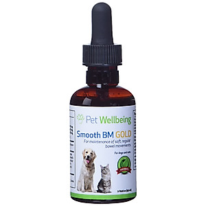 Pet Wellbeing Smooth BM Gold for Dogs - Vet-Formulated - Gentle Constipation Relief for Canines - Natural Herbal Supplement 2 oz (59 ml)