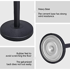 Yaheetech Retractable Belt Stanchion Set, Baking Varnished Safety Stanchion Post for Queuing Lines Black 8 Pack