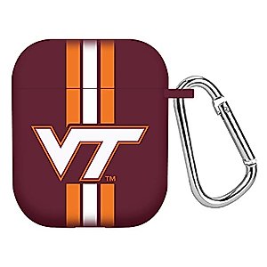 AFFINITY BANDS Virginia Tech Hokies HD Case Cover Compatible with Apple AirPods Gen 1 & 2 (Stripes)