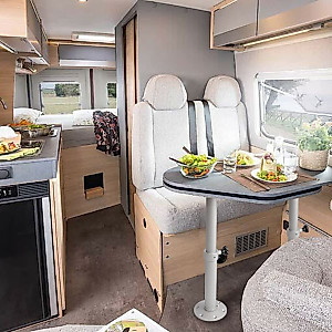 Flylin Adjustable Table Pedestal Detachable Table Base Stand Leg Base Mount Frame 17.8‑27.2 inch Aluminum Alloy Table Base Kit for RV Boat Yacht (1#)