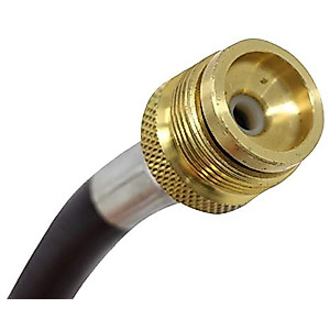 Hiland GA09 Propane Tank Adapter Hose 10 Ft, w/Adapters, Black, One Size Fits All, Black