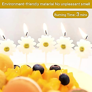 BBeitoo Daisy Birthday Candles - Cute Birthday Candles That Can Be Used for Cake Decoration, Unique Yellow Smilley Face Candle, Suitable for Birthday Cakes, Desserts, and Parties