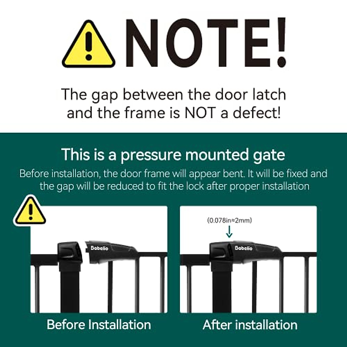 Mom's Choice Award Winner-BABELIO Metal Baby Gate, 29-48'' Extra Wide Pet Gate, Walk Thru Child Safety Gate with Door, Pressure Mounted Dog Gate for Doorways & Stairs, with Y Spindle Rods,Black