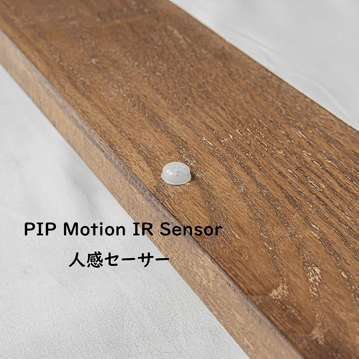 SKIVTGLAMP Wood Wall Sconce Rechargeable Battery Operated LED PIP Motion IR Sensor Wall Lamp, No Drilling Cordless Farmhouse Wall Mounted for Rustic Home Decor Backdrop Customizable Rectangle Walnut