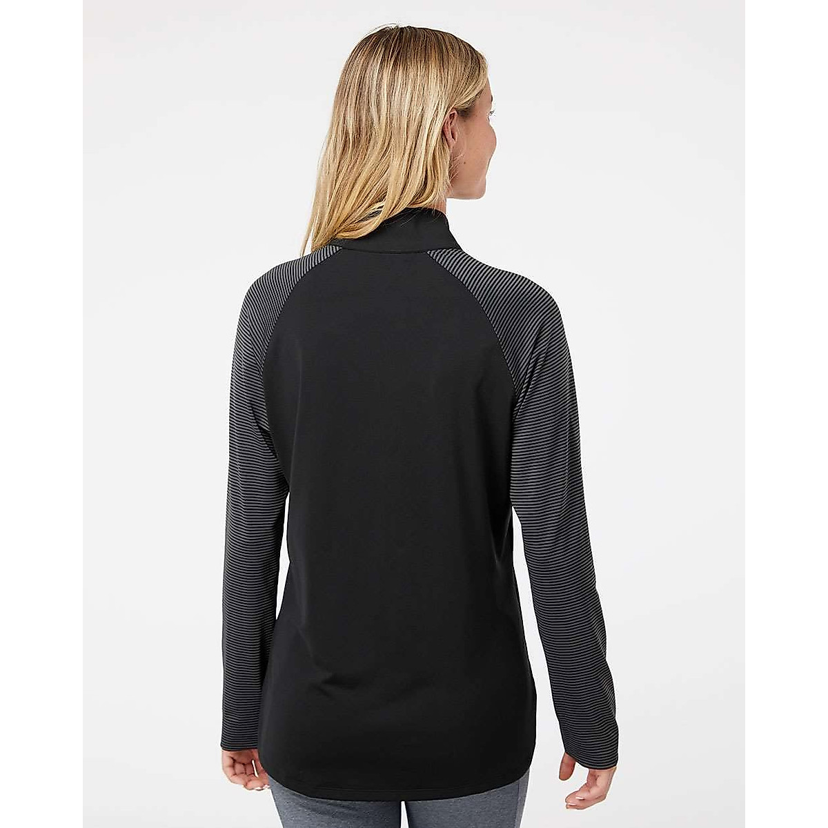 adidas Womens Stripe Block Quarter-Zip Pullover, 3XL, Team Navy Blue