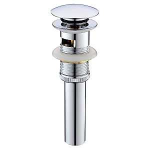 Pop Up Drain Stoper with Overflow Bathroom Sink Drain Lavatory Basin Sink Drain Chrome Finished