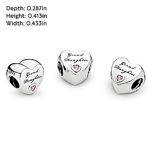 PANDORA Jewelry Granddaughter's Love Charm - Compatible with PANDORA Moments - Sterling Silver Charm with Cubic Zirconia
