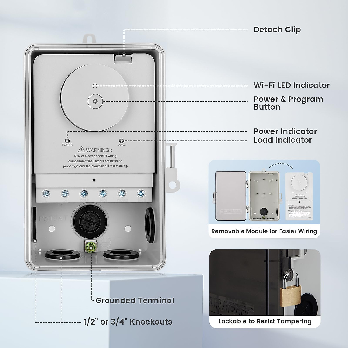 Suraielec WiFi Pool Timer, Outdoor Indoor Smart Switch, 40 AMP, 2HP, 120, 240, 277 VAC, Heavy Duty Pool Controller Light Timer Box for Pool Pump, Water Heater, Spa, Powerful Electrical Appliances