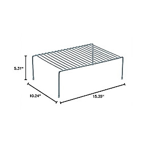 Kitchen Details Free Standing Helper Cabinet and Counter Top Shelf Organizer | Good for Dishes | Mugs | Glasses | Bowls | Large | Grey