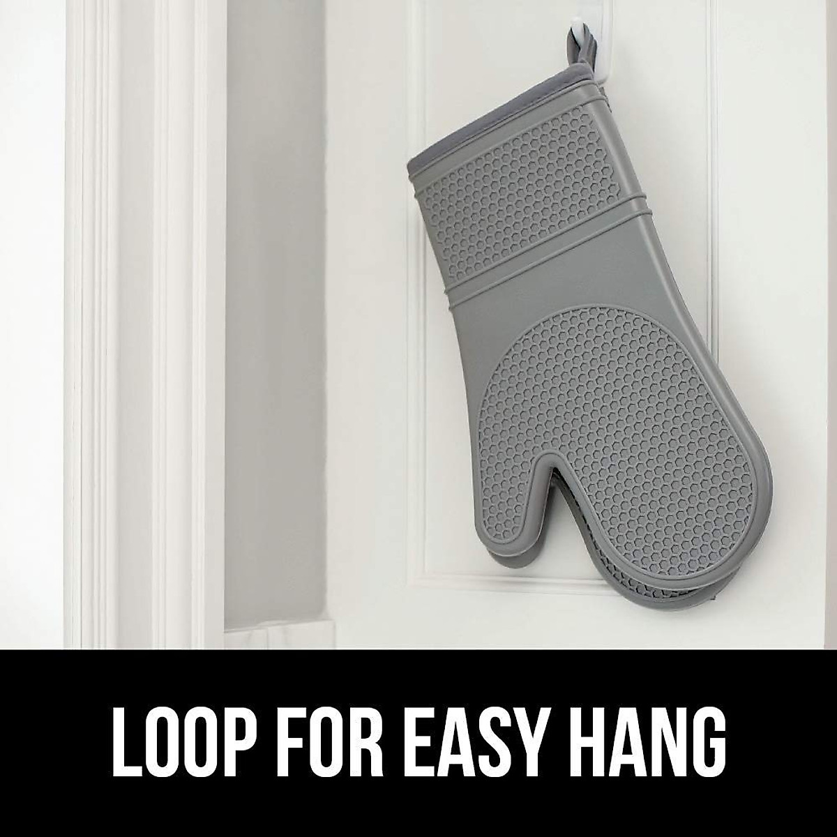 GORILLA GRIP BPA-Free Soft Silicone Oven Mitts, Heat and Slip Resistant Thick Cotton Lined Cooking Mitt Set, Long Flexible Potholders Protect Hands, Kitchen Essential Waterproof Gloves, 12.5" Pink