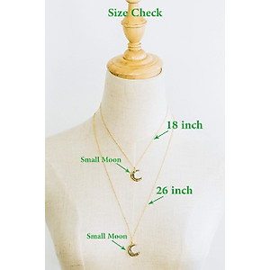 ONDAISY Rhodium Plated Black Cz Gypsy Planet Small Half Crescent Sailor Luna Moon Pendant Charm 18inch Chain Necklace