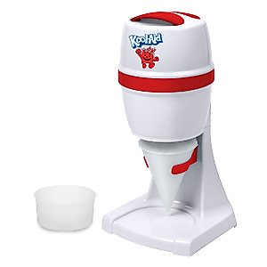 Nostalgia Kool-Aid Shave Ice & Snow Cone Maker, Includes Reusable Cup and Two Ice Molds, Stainless Steel Blades, Makes Margaritas, Frozen Cocktails, Slushies, Red