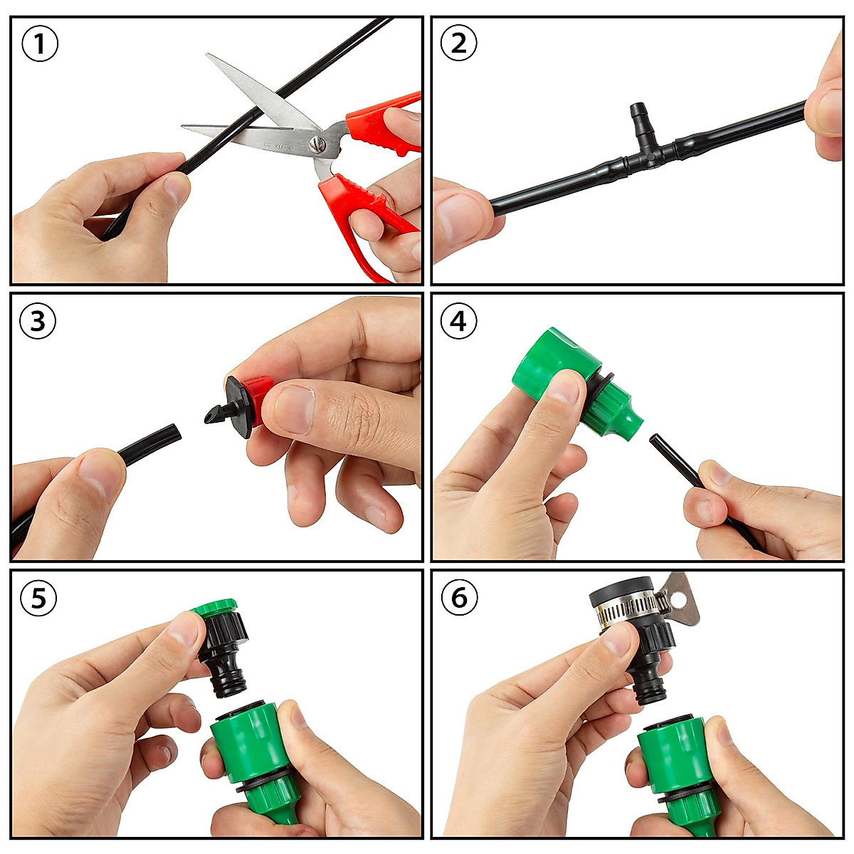 33FT Automatic Drip Irrigation Kit Set, Quick Connector DIY Watering Misting System with 1/4” Distribution Tubing, Nozzle Emitter Barbed Fittings for Plant, Greenhouse, Garden and Yard (33 FT)