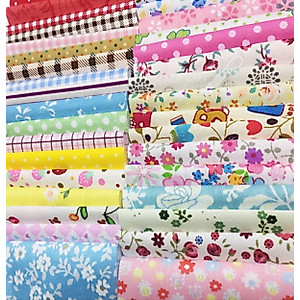 levylisa 200 PCS 4'' x 4''100% Precut Cotton Fabric Bundles, DIY Sewing Quarters Bundle, Cotton Quarter Fabric Bundle, Precut Fabric, Quilting Fabric Bundles, Precut Quilt Kit, Vintage Sheet Supply