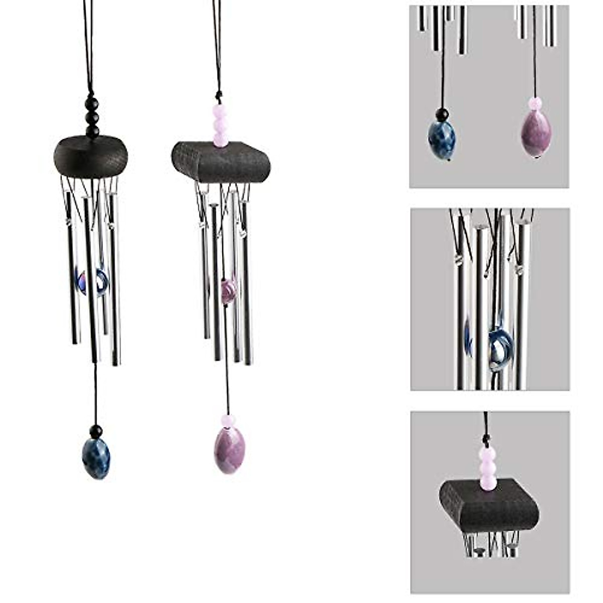 Wind Chimes, Creative Design 2 Pack Beautiful Garden Chimes, Portable Metal Wind Chimes for Home Garden Decoration, Small Size