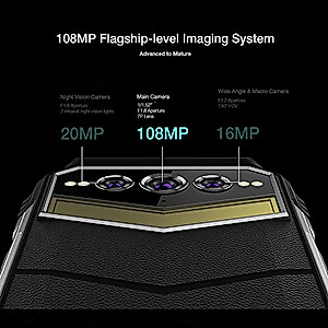 DOOGEE S100 Pro 4G Rugged Smartphone Android 12 20GB+256GBb Waterproof Cell Phone, 6.58" FHD+ Screen, 22000mAh Battery 33W, 108MP+20MP Camera, Dual SIM 4G Unlocked Rugged Phone OTG GPS NFC, Black