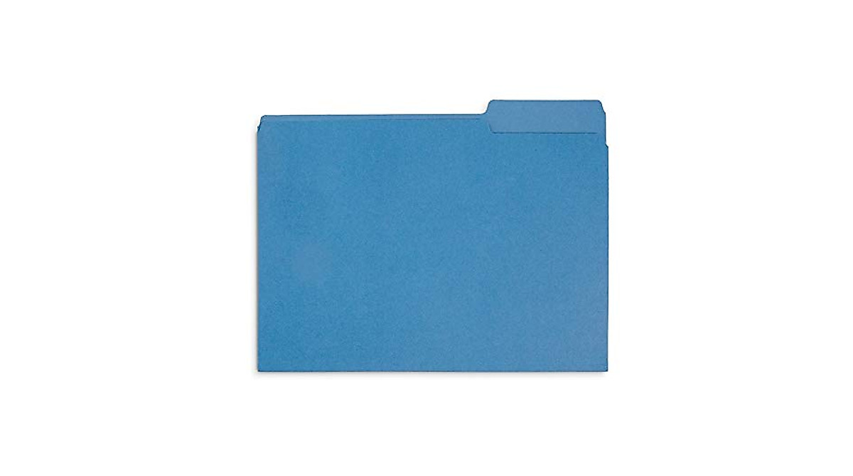 Durable Blue File Folders 1/3 Tab for Office & Home Organizing