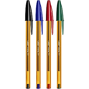 BIC Cristal Original, Ballpoint Pens, Every-Day Biro Pens with Fine Point (0.8 mm), Ideal for School and Office, Black, Pack of 50