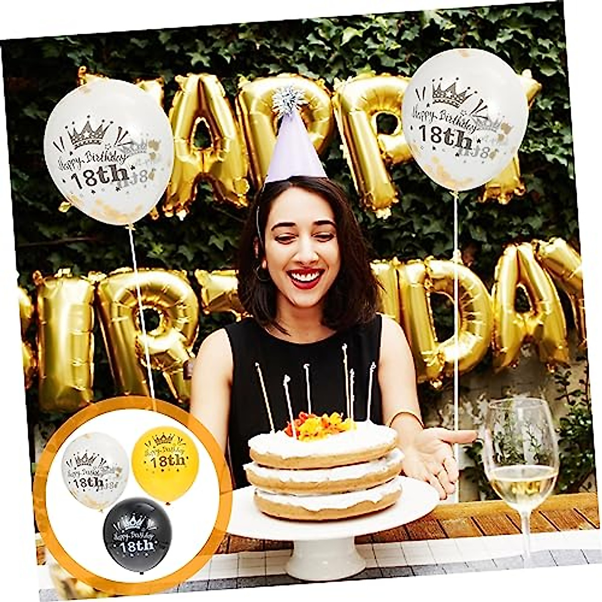 Abaodam 2 Packs balloon happy birthday ballons happy birthday banners decorative holiday garland arch decor ballon garland latex 18th banner birthday theme emulsion suite photo