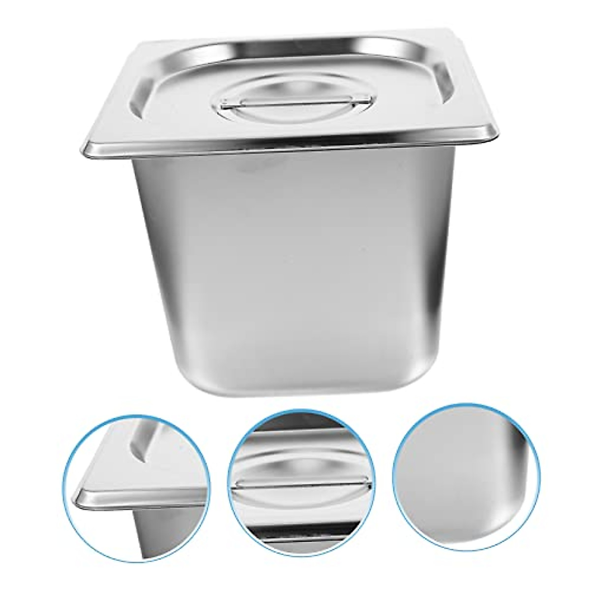 ULTECHNOVO Hotel Dip Bowls Large Serving Bowl Metal Basin Pasta Bowl Metal Mixing Bowls Table Tray Chafing Dishes Fruit Basin Steam Water Pan Buffet With Cover Food Stainless Steel