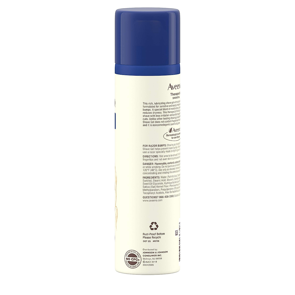 Aveeno Therapeutic Shave Gel with Oat and Vitamin E to Help Prevent Razor Bumps and Soothe Dry and Sensitive Skin, No Added Fragrances and Non-Comedogenic, 7 oz (Pack of 3)